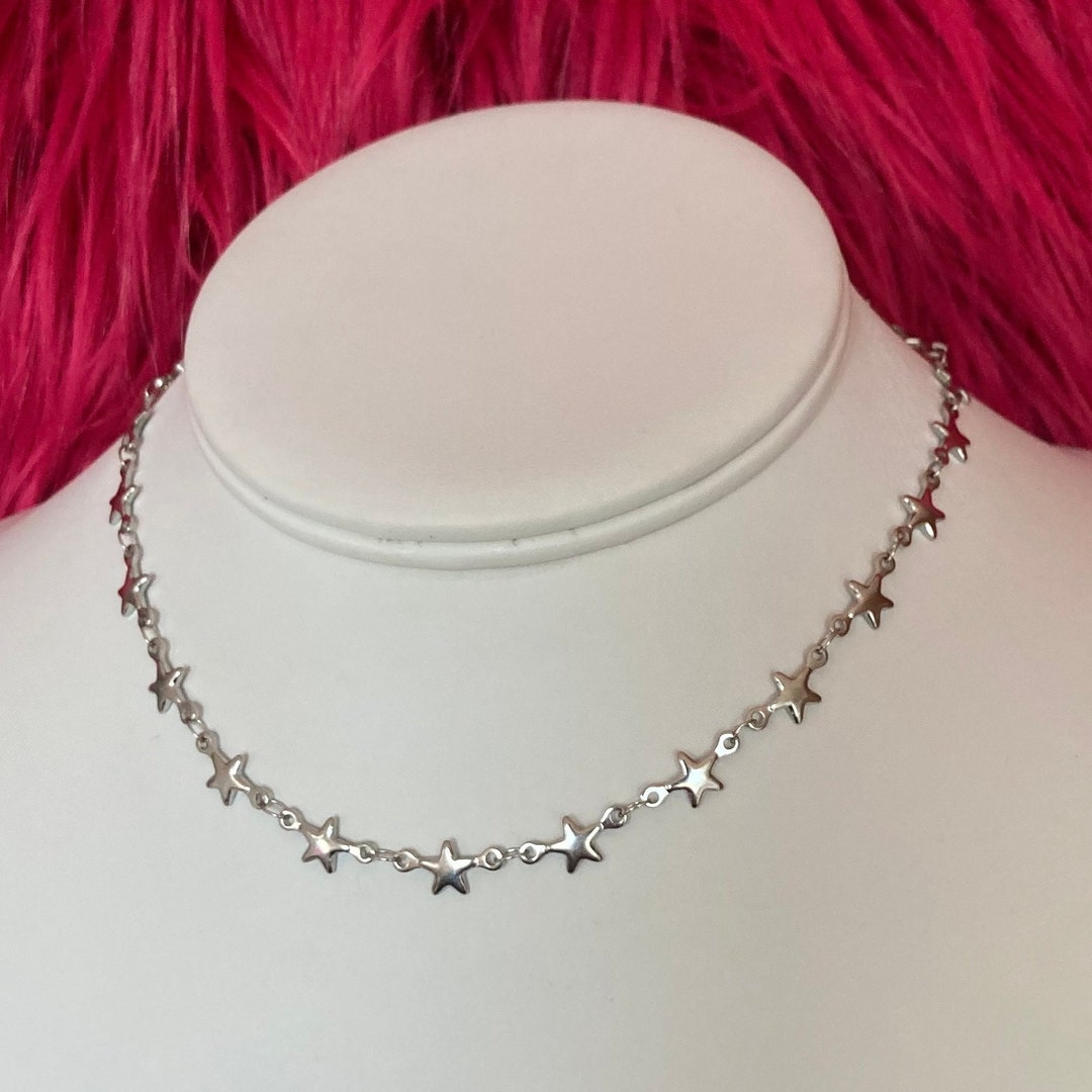Star Chain Necklace 14" + 2" Extention Chain Choker Collar - 304 ...