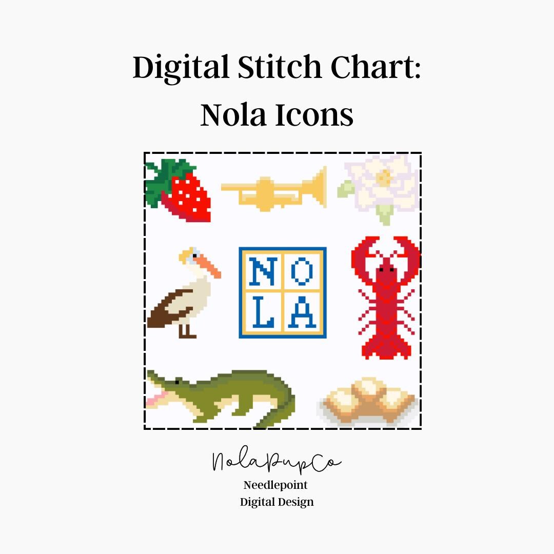 Nola Icons Digital Needlepoint Stitch Chart 18 Count - Etsy