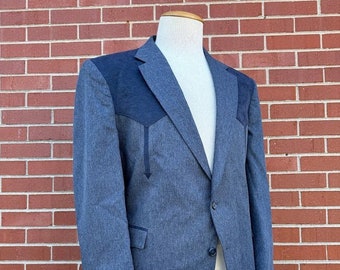 1980s Men's Western Suit Jacket / Blazer Vintage Brown Ultrasuede ...