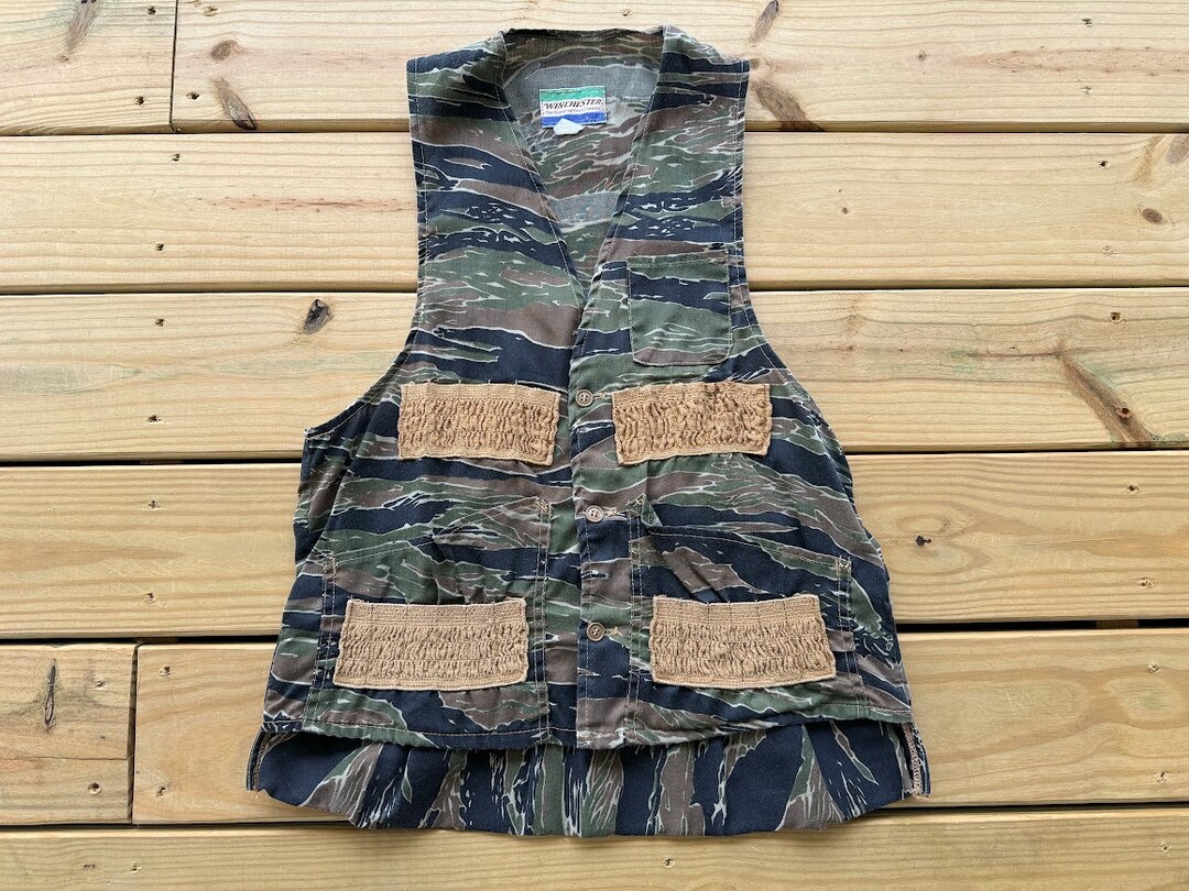 1980s Mens Tiger Stripe Camouflage Hunting Vest Size Medium Vintage ...