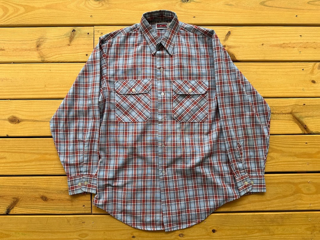 1970s Mens Plaid Big Mac Work Shirt Size Medium Made in USA VGC Vintage ...