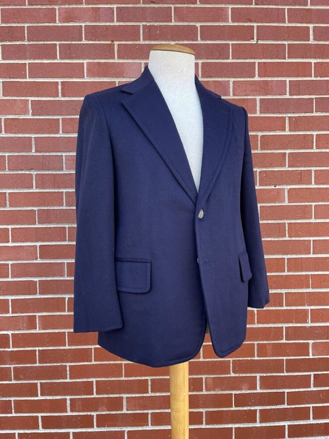Vintage 1970's Men's Blue Wool Blazer, Size 40R, 70's Men's Blazer ...