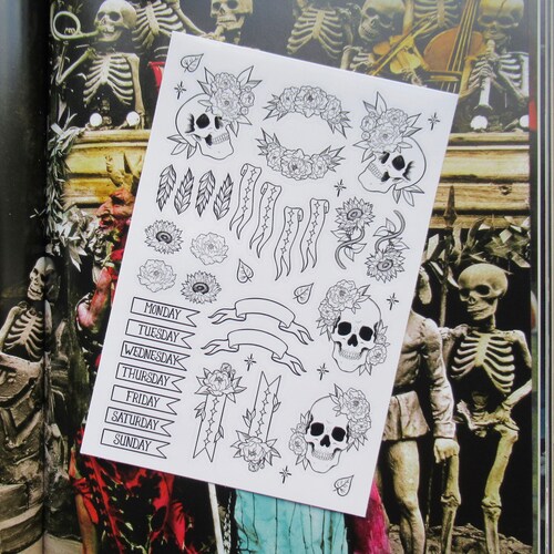 Vintage Skull Skeleton Scrapbook Sticker junk Journal | Etsy