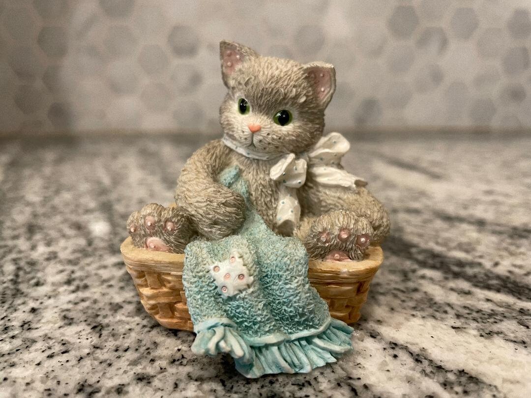 Vintage Enesco Cat Figurine by Priscilla Hillman - Etsy