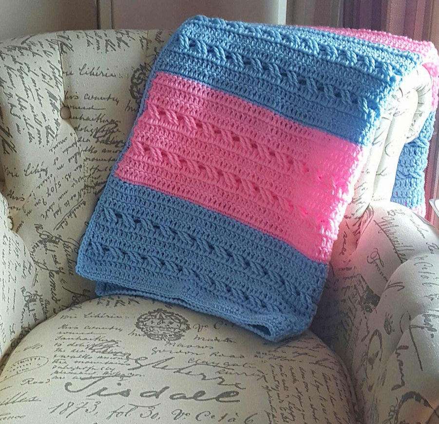 Crochet Pattern Crochet Baby Blanket Pattern Crib Blanket Crochet Cable ...
