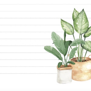Printable Plant Stationery Paper / 4 Styles / 8.5x11, A4 / Letter ...