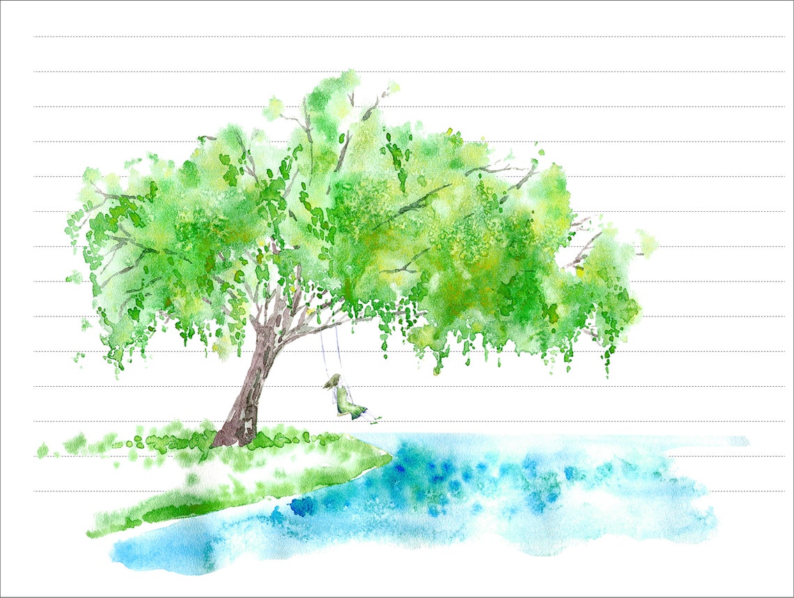 Printable Tree Stationery Paper / 4 Styles / 8.5x11, A4 / Letter ...