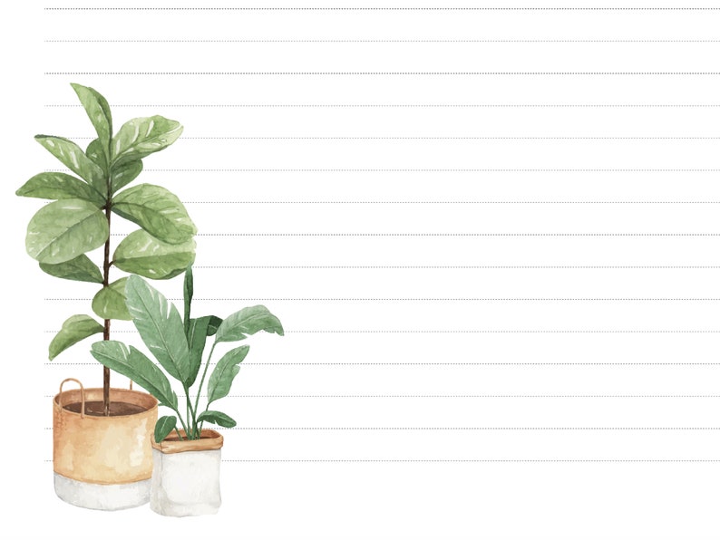 Printable Plant Stationery Paper / 4 Styles / 8.5x11 A4 / - Etsy