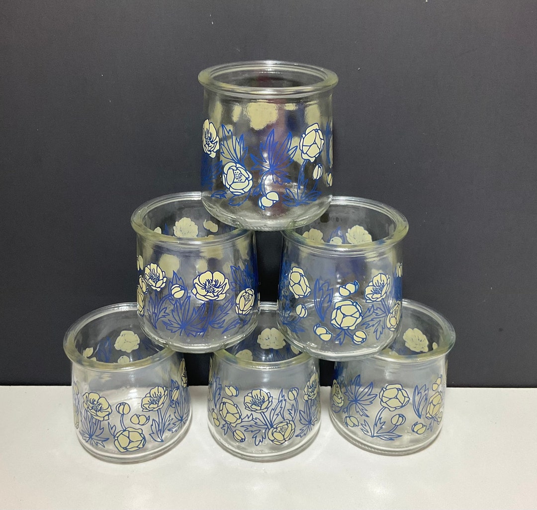 6 Oui Yogurt Glasses, Limited Edition Jello Pudding Orange Juice ...