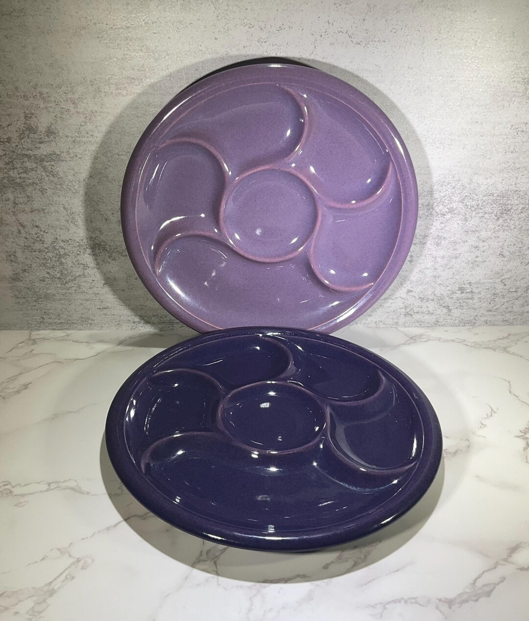 2 Divided Plates Snack Plate Sips Dip Plate Set of 2 Vintage Dishes - Etsy