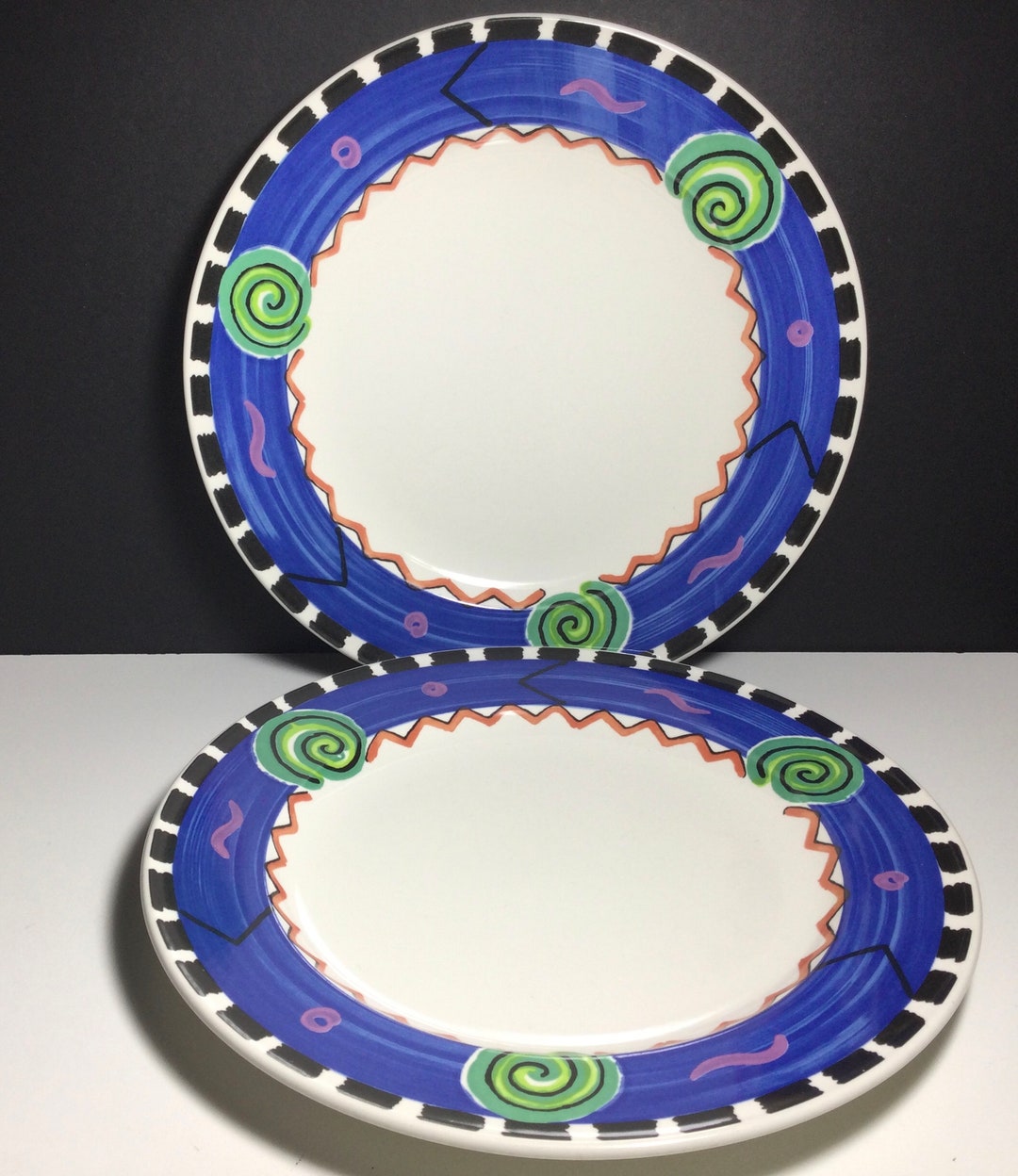 2 Mikasa Intaglio colorama Dinner Plates, Large 11 Plates, Vintage ...