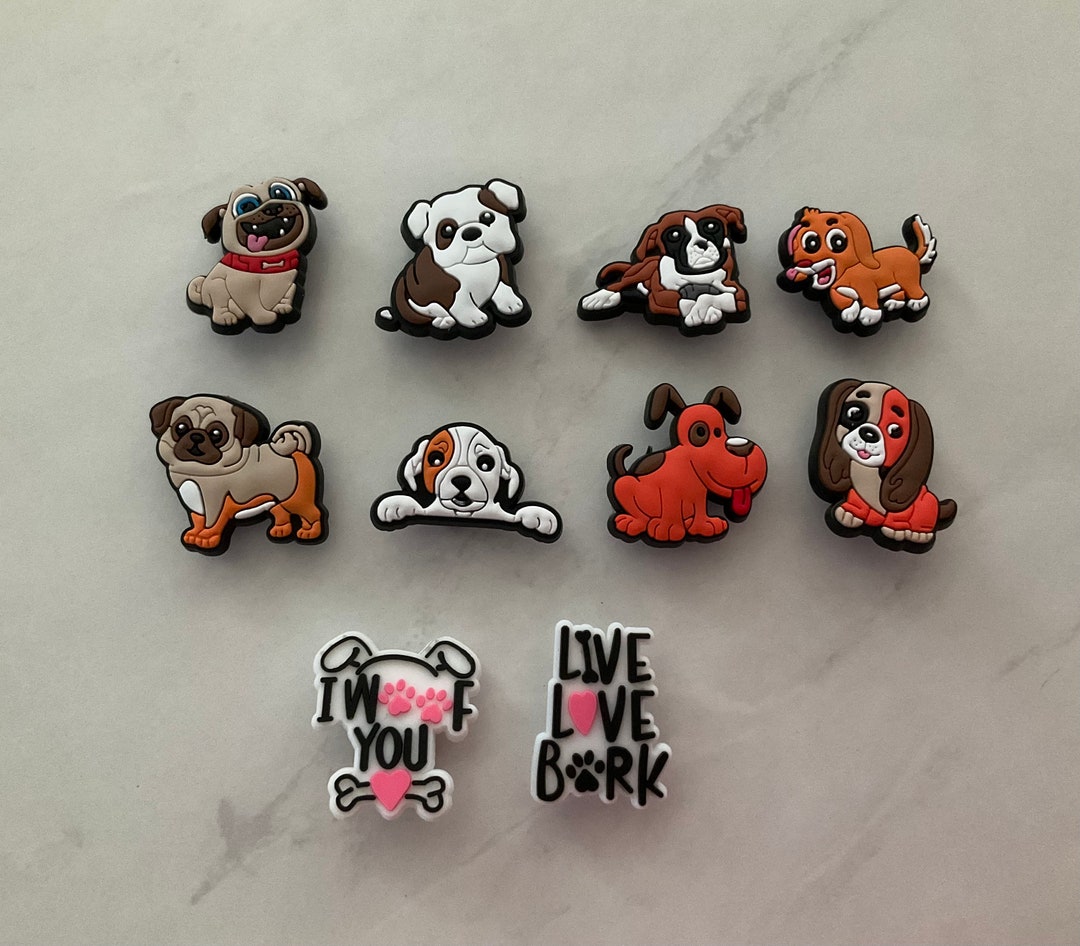 10 Dog Shoe Charms, Croc Shoe Clips, Buttonhole Jewelry, Shoe Jewelry ...