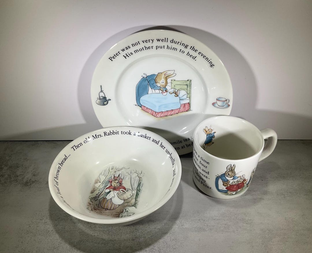 Wedgwood England Peter Rabbit Plate, Bowl, Cup, of Etruria ...