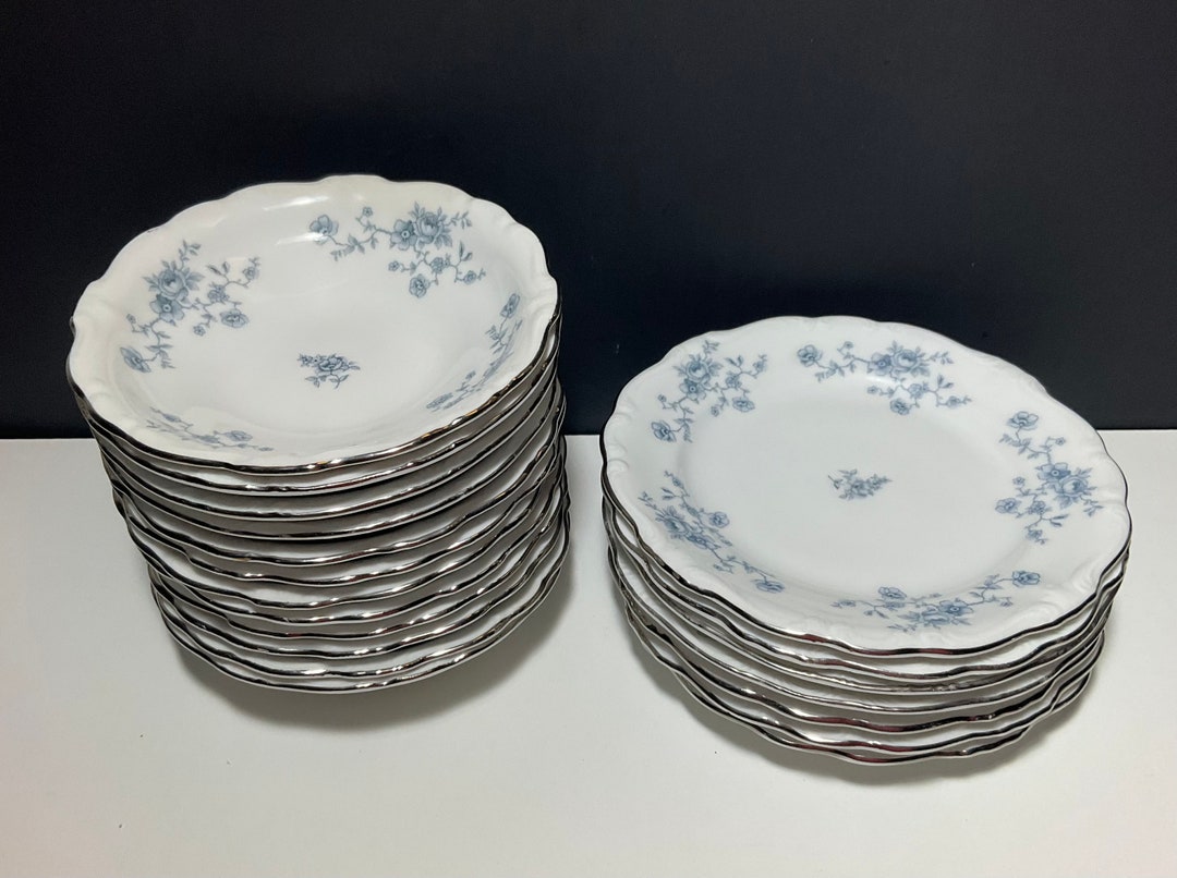 19 Piece Johann Haviland blue Garland Pastry Plates and Dessert Bowls ...