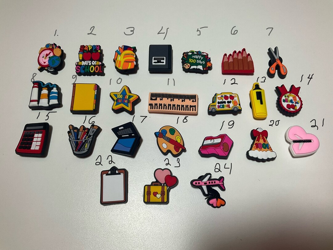 Croc Charms, School Croc Shoe Clips, Buttonhole Jewelry, Shoe Jewelry ...