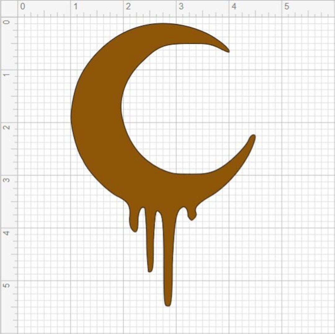 Drippy Moon Vinyl Decal in Metallic Gold - Etsy