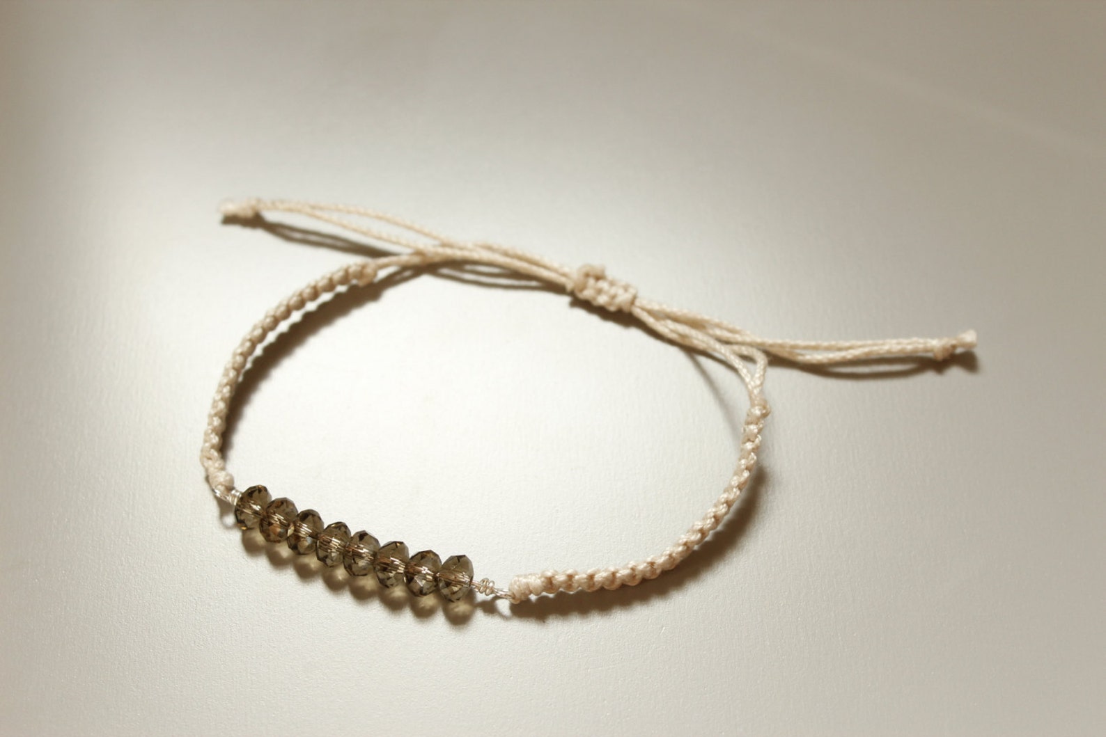 Adjustable Crystal Bracelets, Tiny String Bracelet, Crystal Cord ...