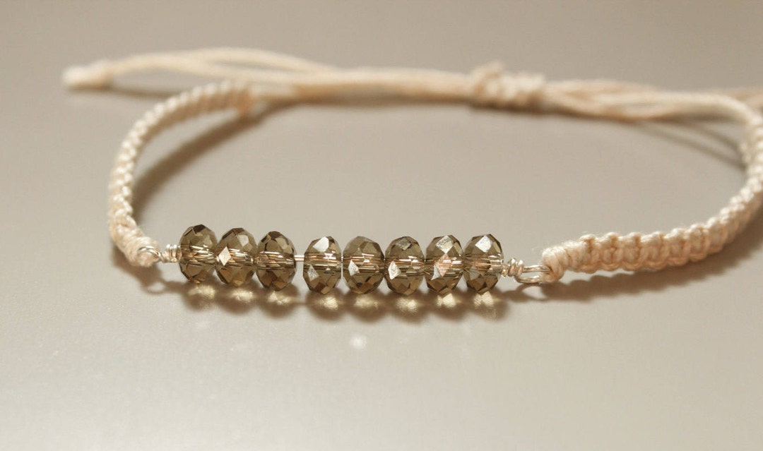 Adjustable Crystal Bracelets, Tiny String Bracelet, Crystal Cord ...