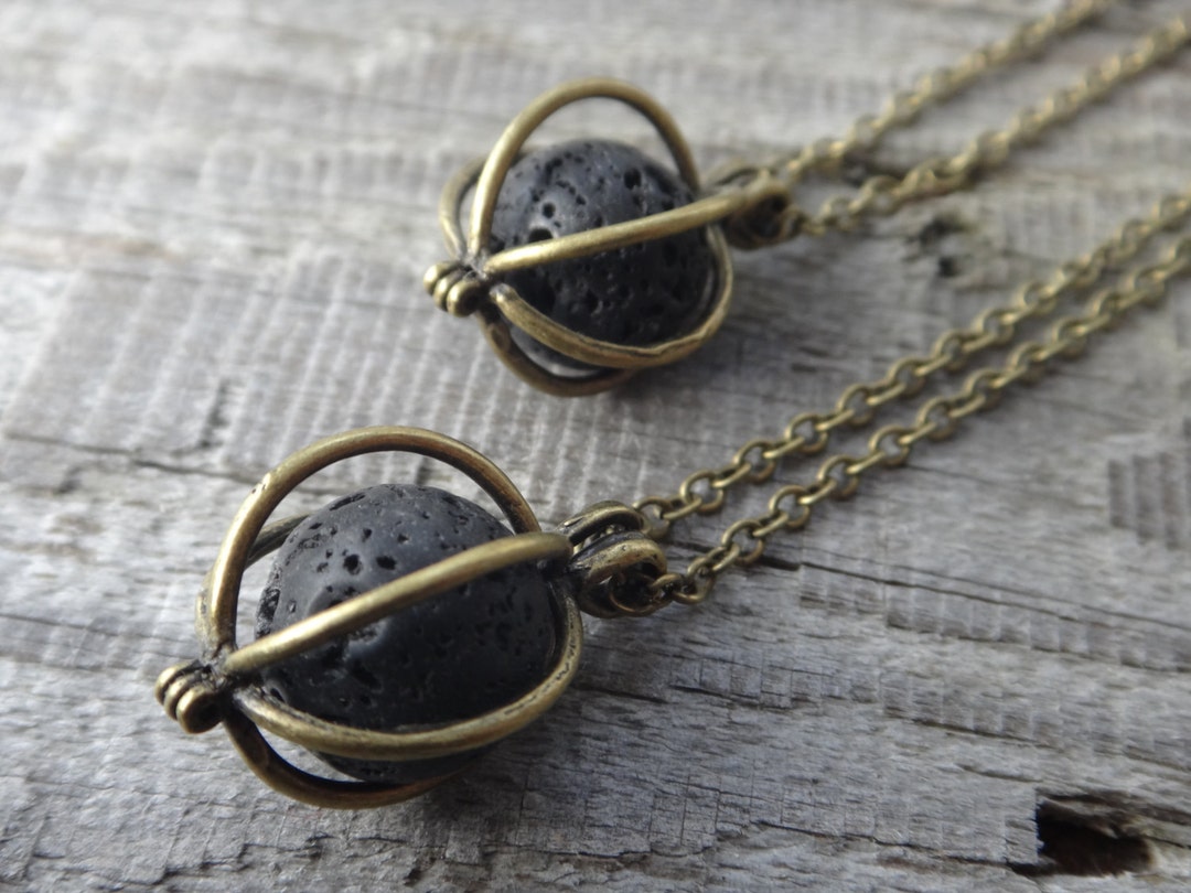 Diffuser Necklace. Lava Bead Aromatherapy. Healing Necklace. Minimalist ...