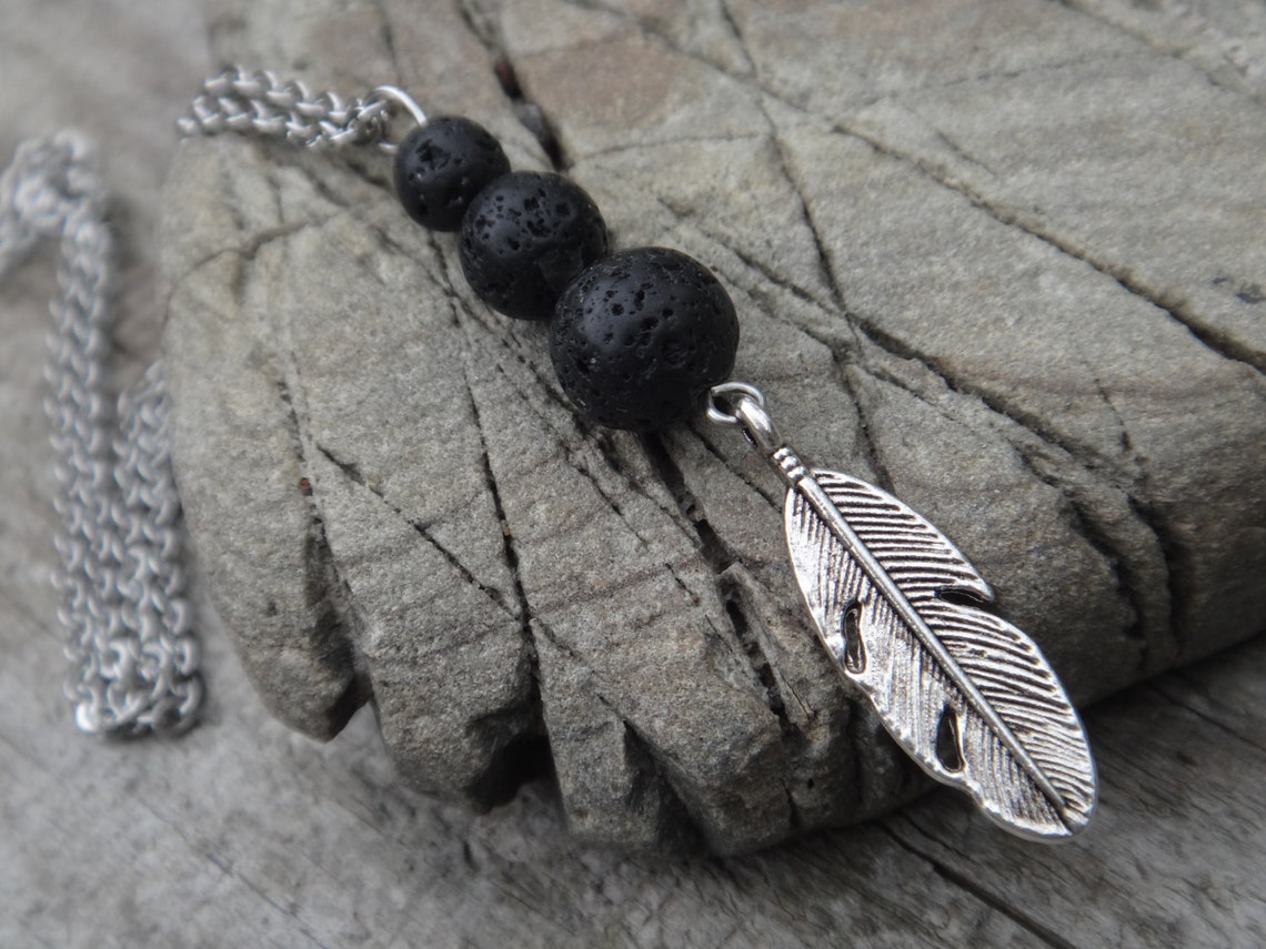 Essential Oil Diffuser Necklace. Lava Stone Aromatherapy. Lava Beads ...