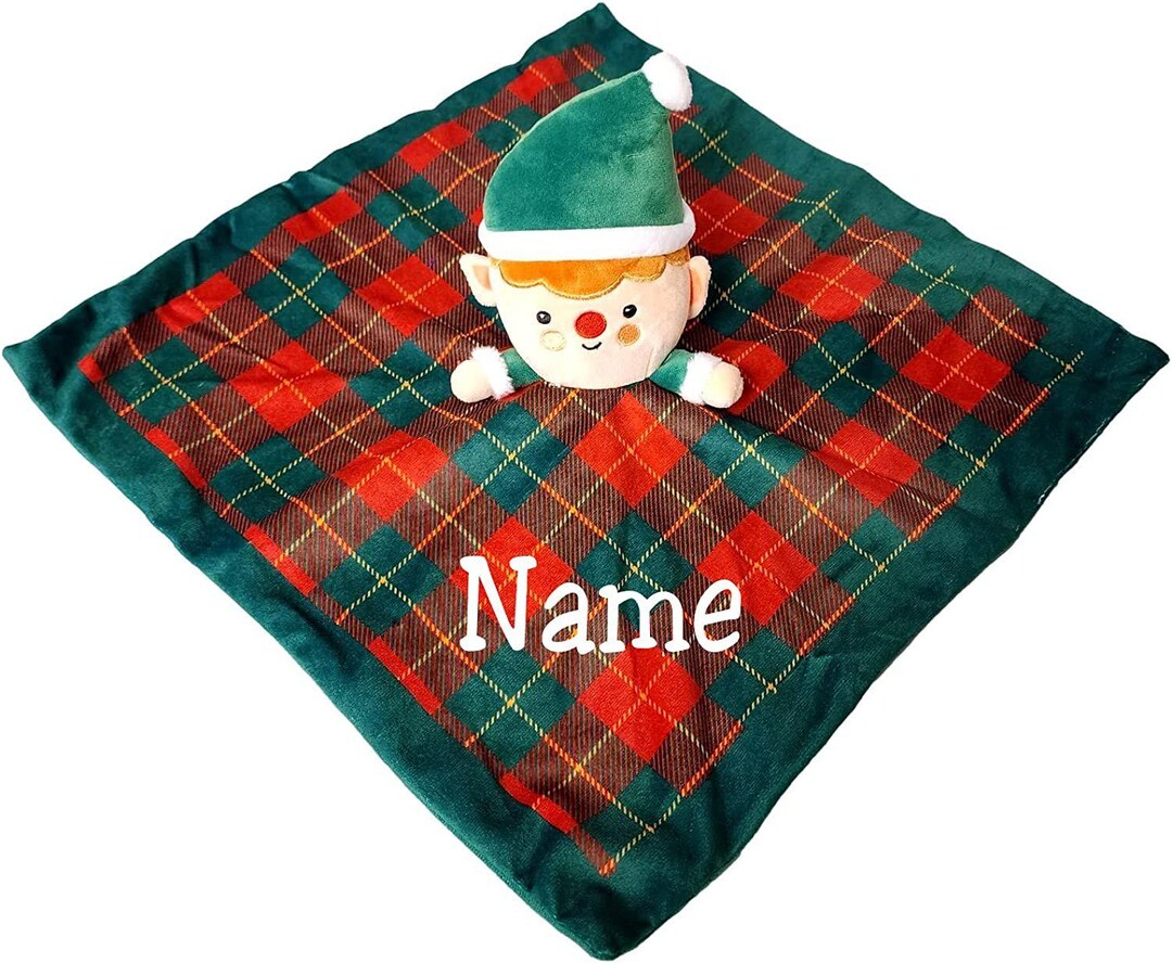 Christmas Baby Lovey Custom Personalized With Name Elf Santa Plush ...