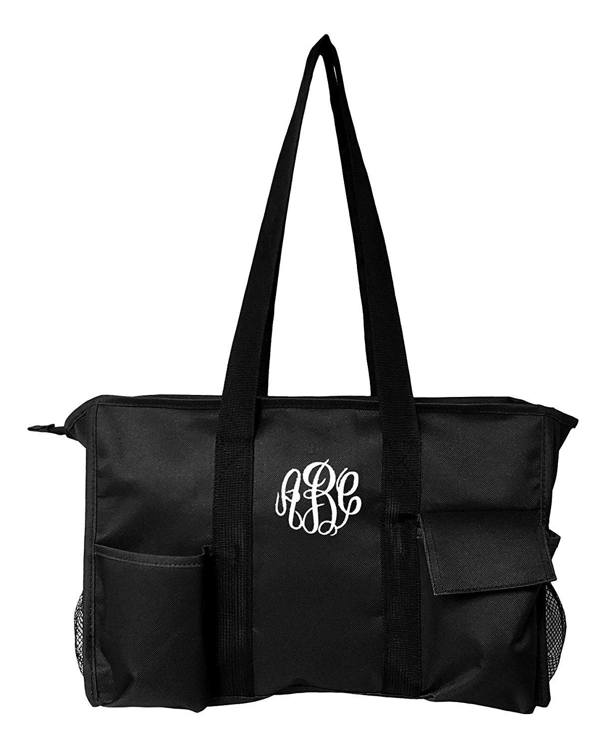 Solid Color Zipper Top Organizing Game Day Tote Diaper Bag | Etsy