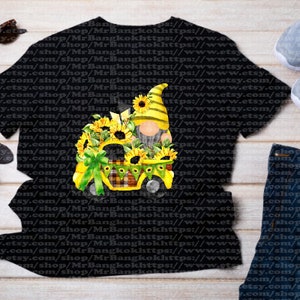 Sunflower Gnome Clipart, Sunflower Gnome Truck Sublimation Design, Cute ...