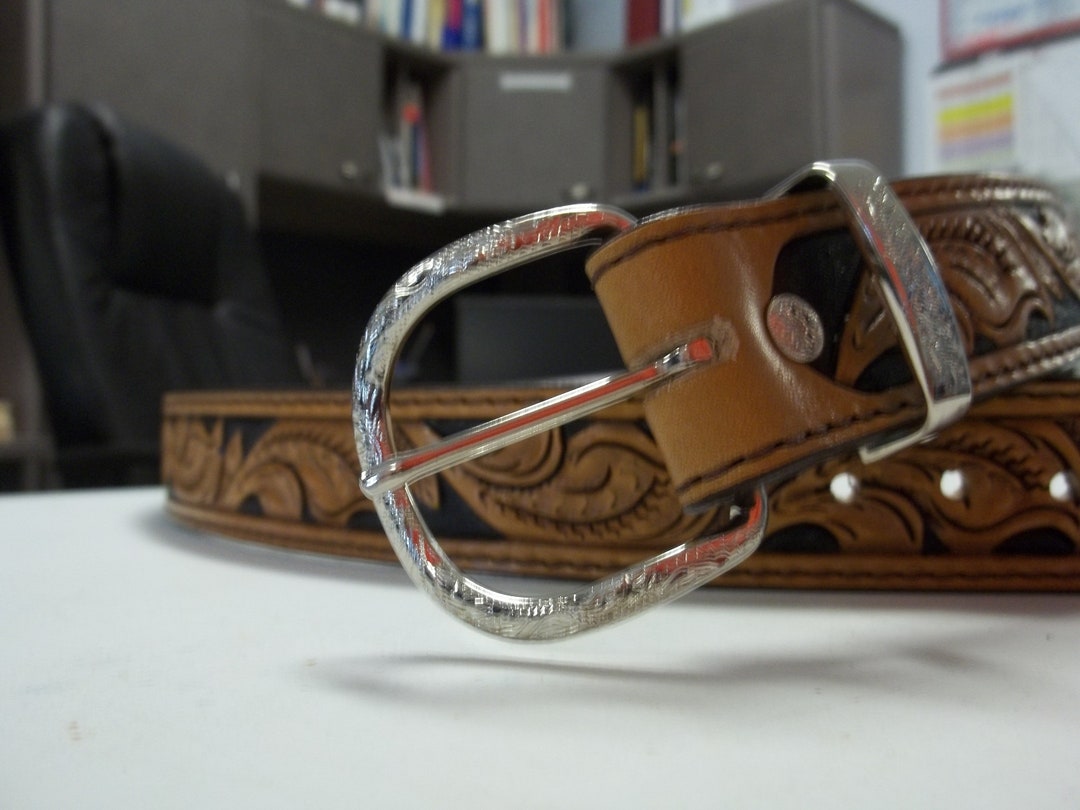 234 GALA NATURAL Western Belt With Floral Leaf Design - Etsy