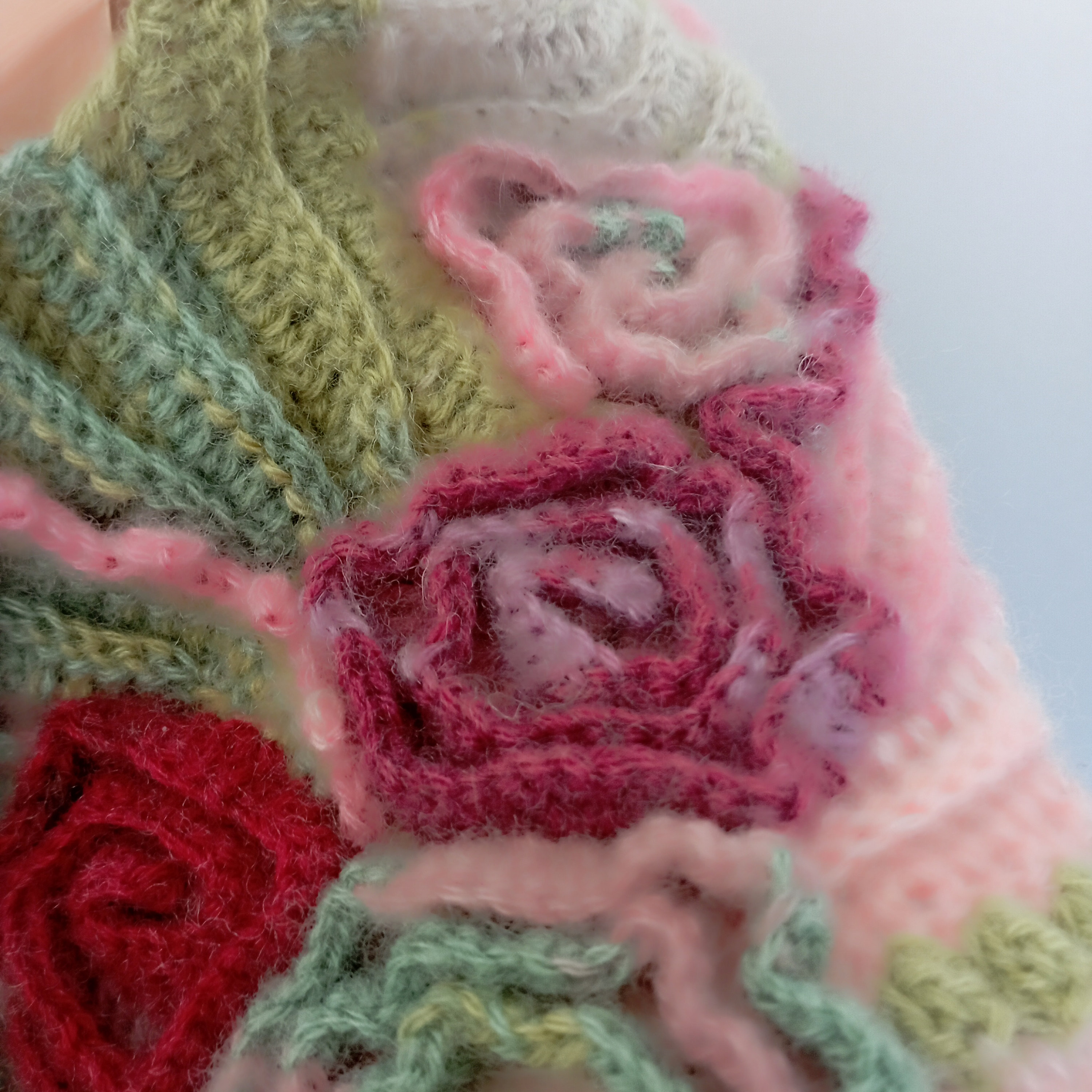 Crochet Scarf Roses, Freeform Crochet Scarf, Women Crochet Scarf, - Etsy