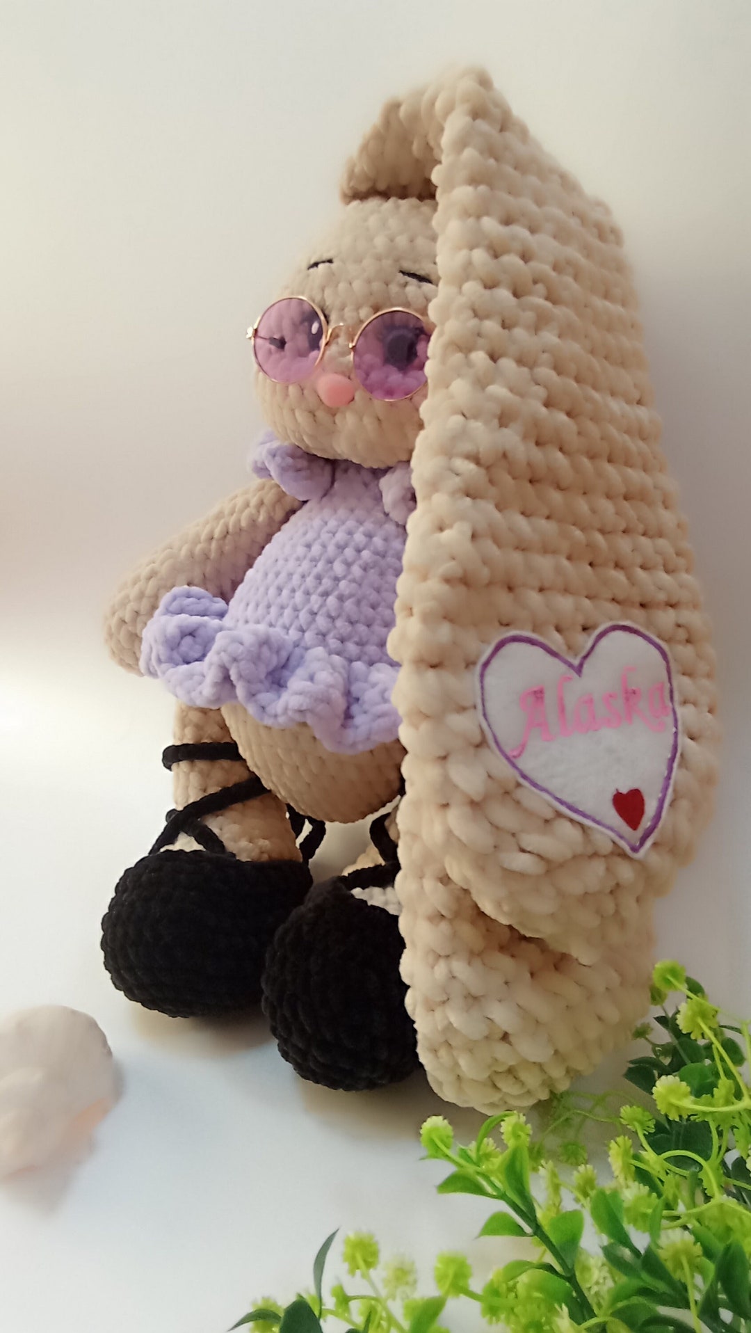 Crochet Personalized Bunny, Big Plush Bunny Amigurumi, Rabbit Stuffed ...