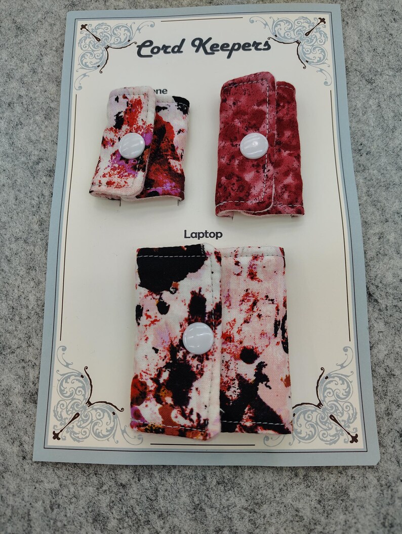 Device Cord Keepers, Pink & Black Splatter Cord Organizer, Technology ...