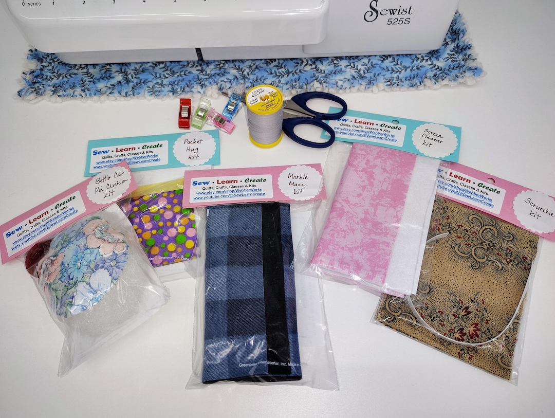 Beginner Sewing Kit Bundle #3: 5 Easy DIY Projects With Video Tutorials ...