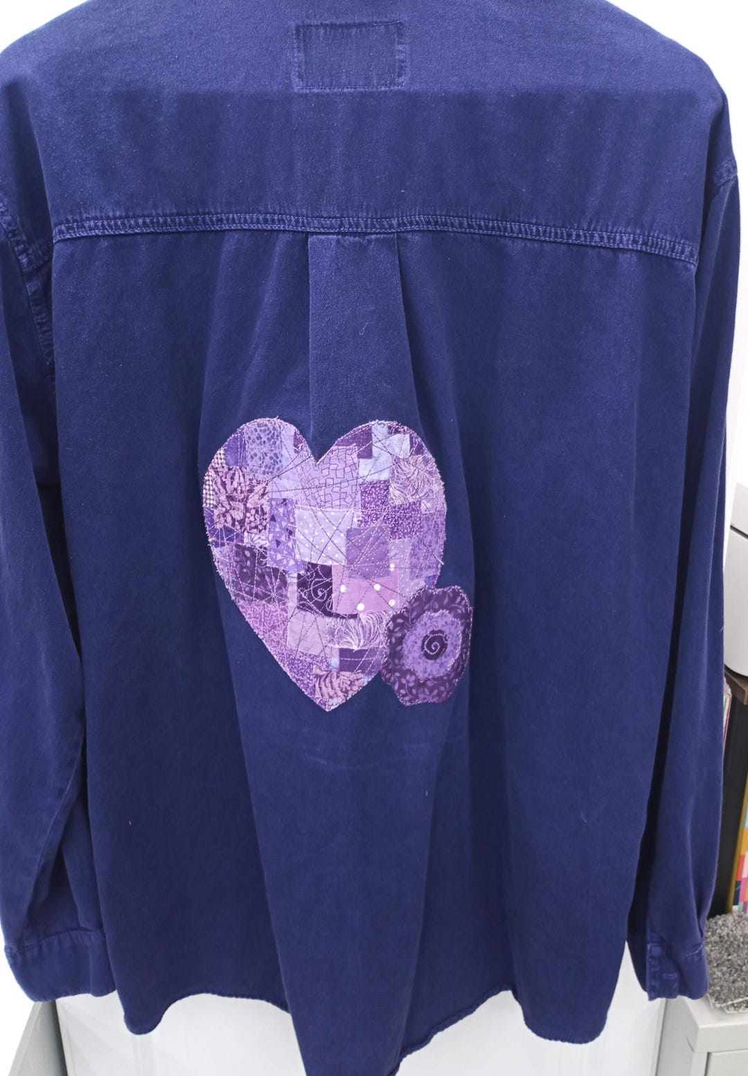 Upcycled Purple Denim Shirt Women's Purple Denim Shirt Boho Chic ...