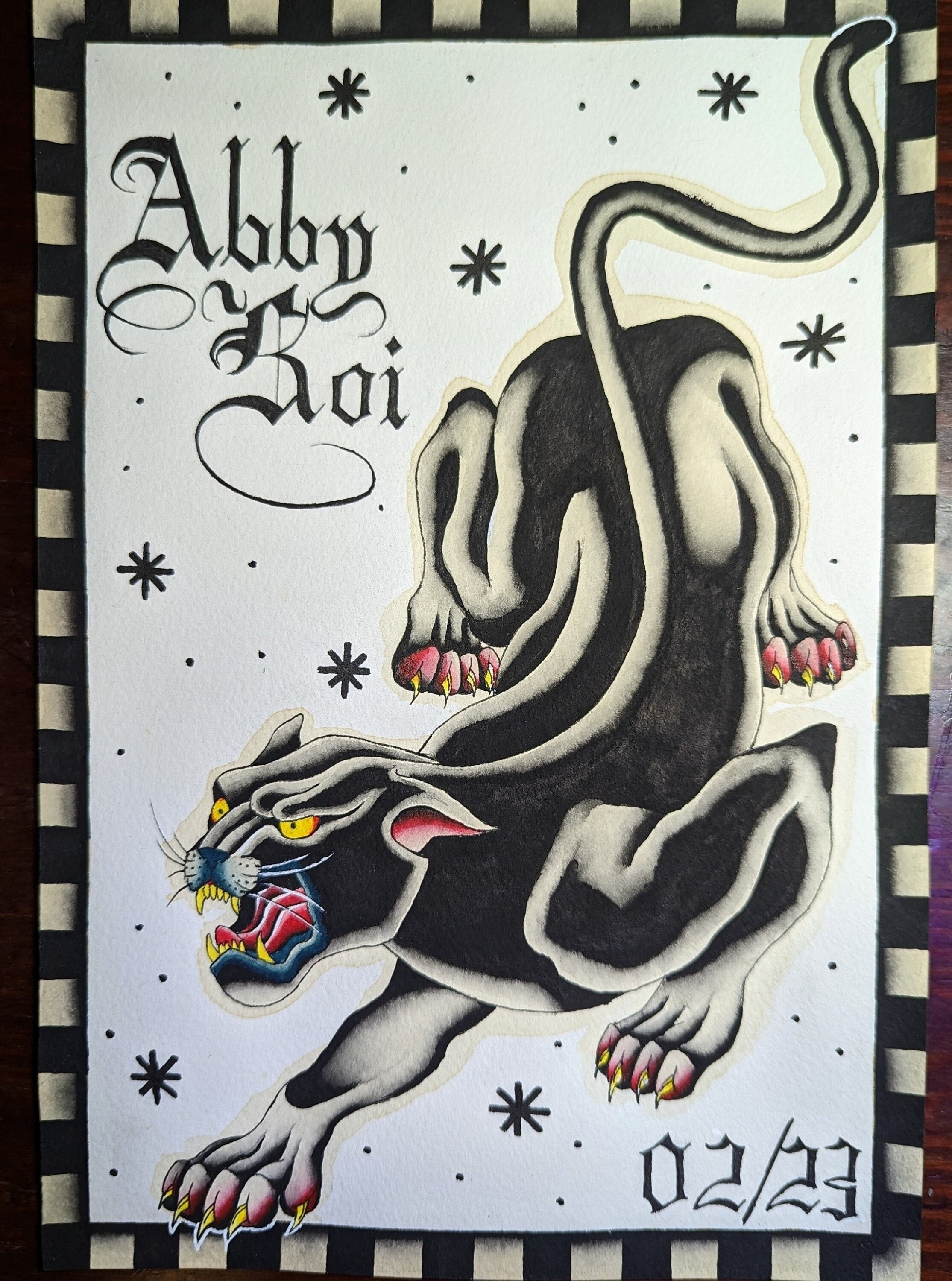 Traditional Panther Drawing