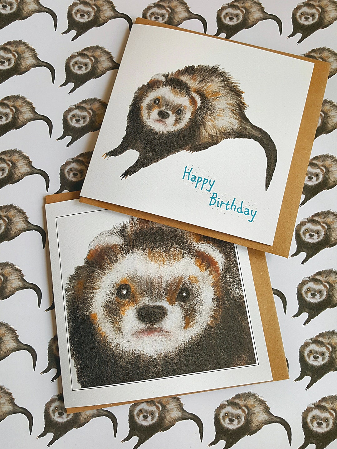 Ferret Card. Card With a Ferret. Ferret Gift. Ferret Present. Ferret ...