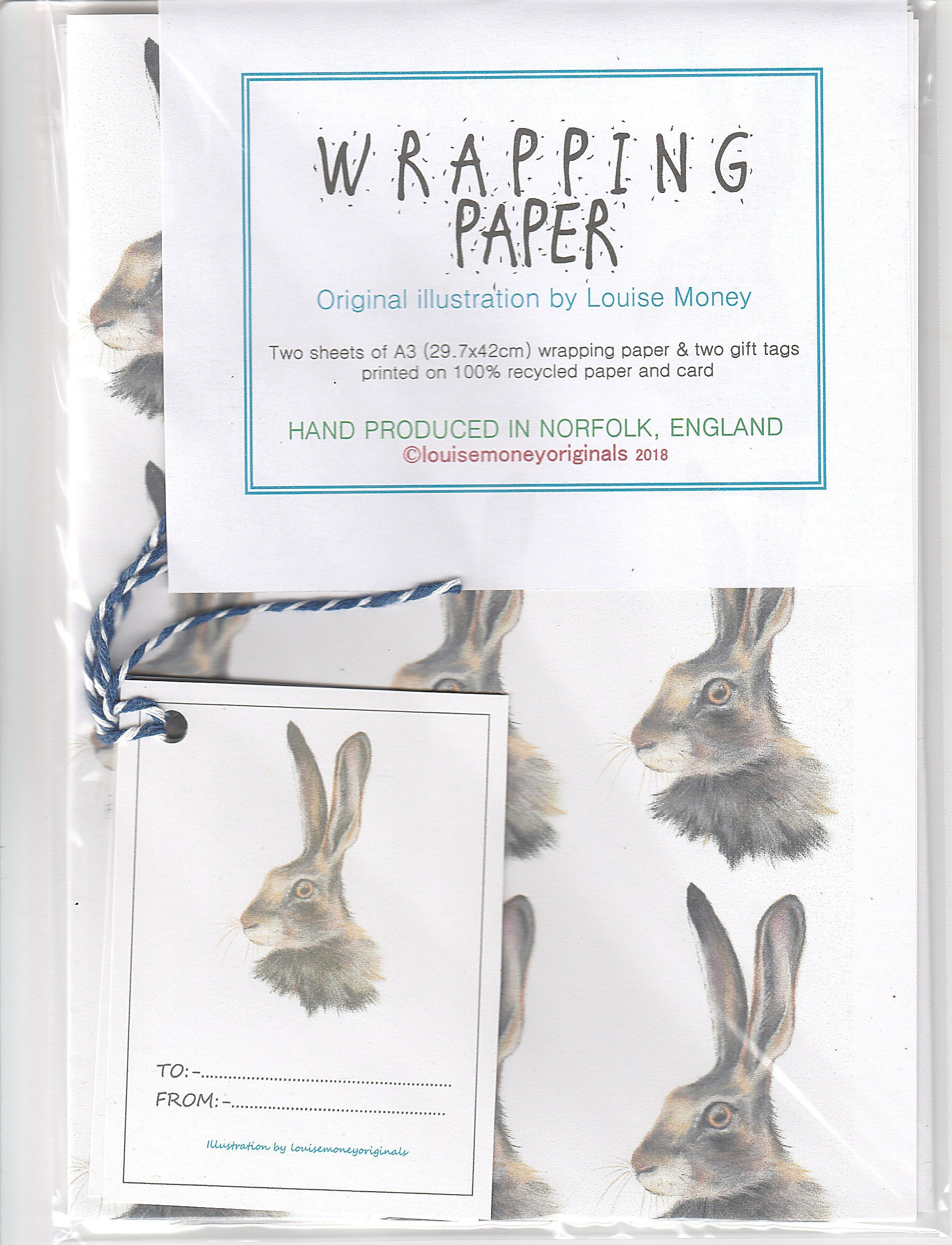 Hare Wrapping Paper. Hare Gift Wrap. Hare. Paper With Hares. - Etsy UK