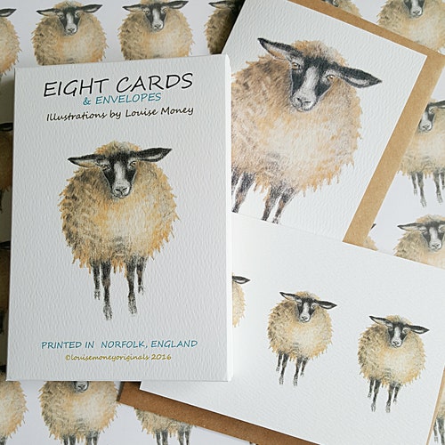 Sheep Notecards. Eight Cards and Envelopes With Sheep. Sheep - Etsy