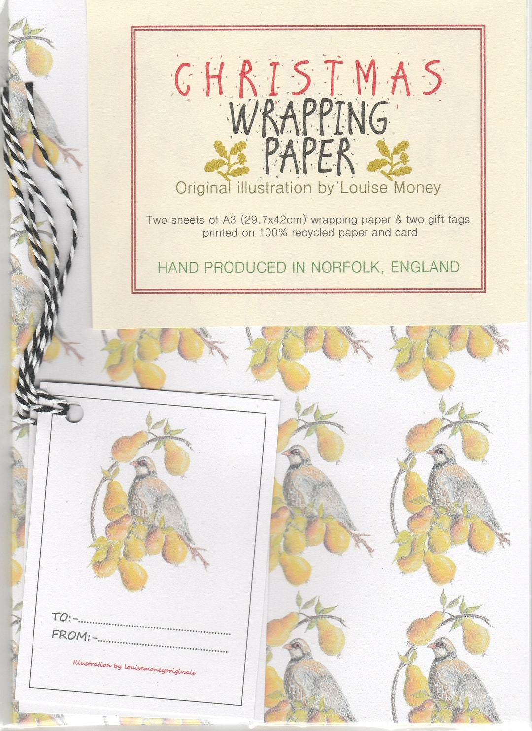 Partridge in a Pear Tree Wrapping Paper. Wrapping Paper With a ...