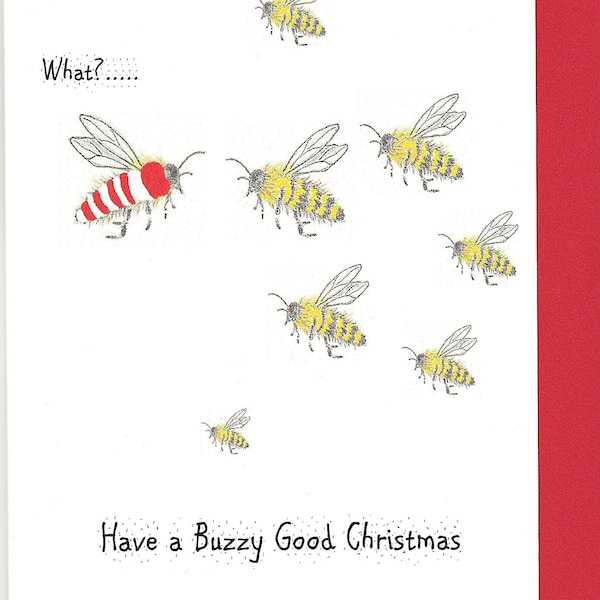 Bee Christmas Card - Etsy UK