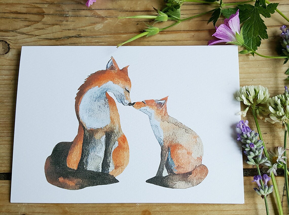 Fox Cards. Mulit Pack of Fox Cards. Two Designs. Red Fox | Etsy