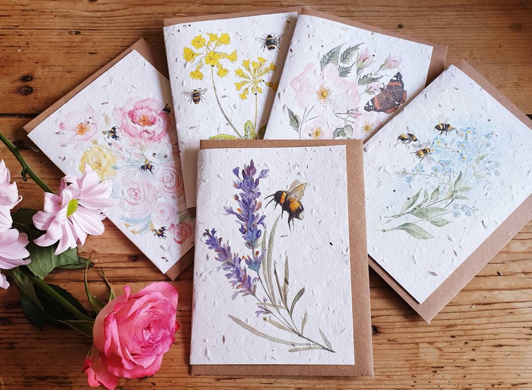 Seed Card. Plantable Seed Card With Flowers. Flower Cards. Lavender ...