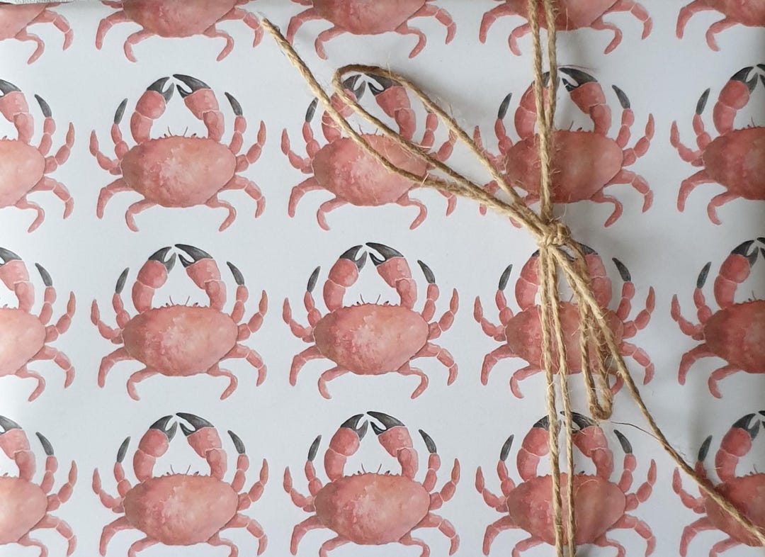Crab Wrapping Paper. Wrapping Paper With a Crab. Original Artwork. Crab ...