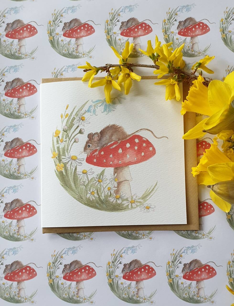 Mouse Greeting Card. Mouse Card. Originally Hand Drawn Art. Hand Made ...