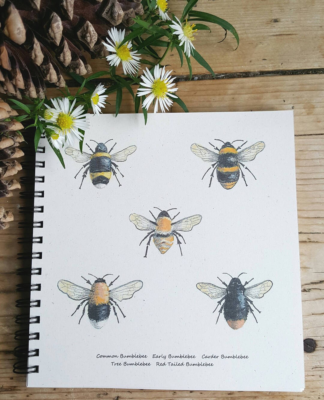 Bee Notebook. British Bee Notebook. Hand Made. Originally Hand Painted ...