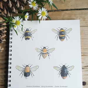 Bee Notebook. British Bee Notebook. Hand Made. Originally Hand Painted ...