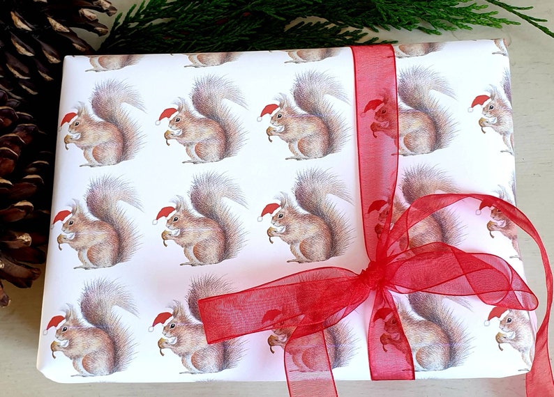 Squirrel Christmas Wrapping Paper. Christmas Paper With a - Etsy UK