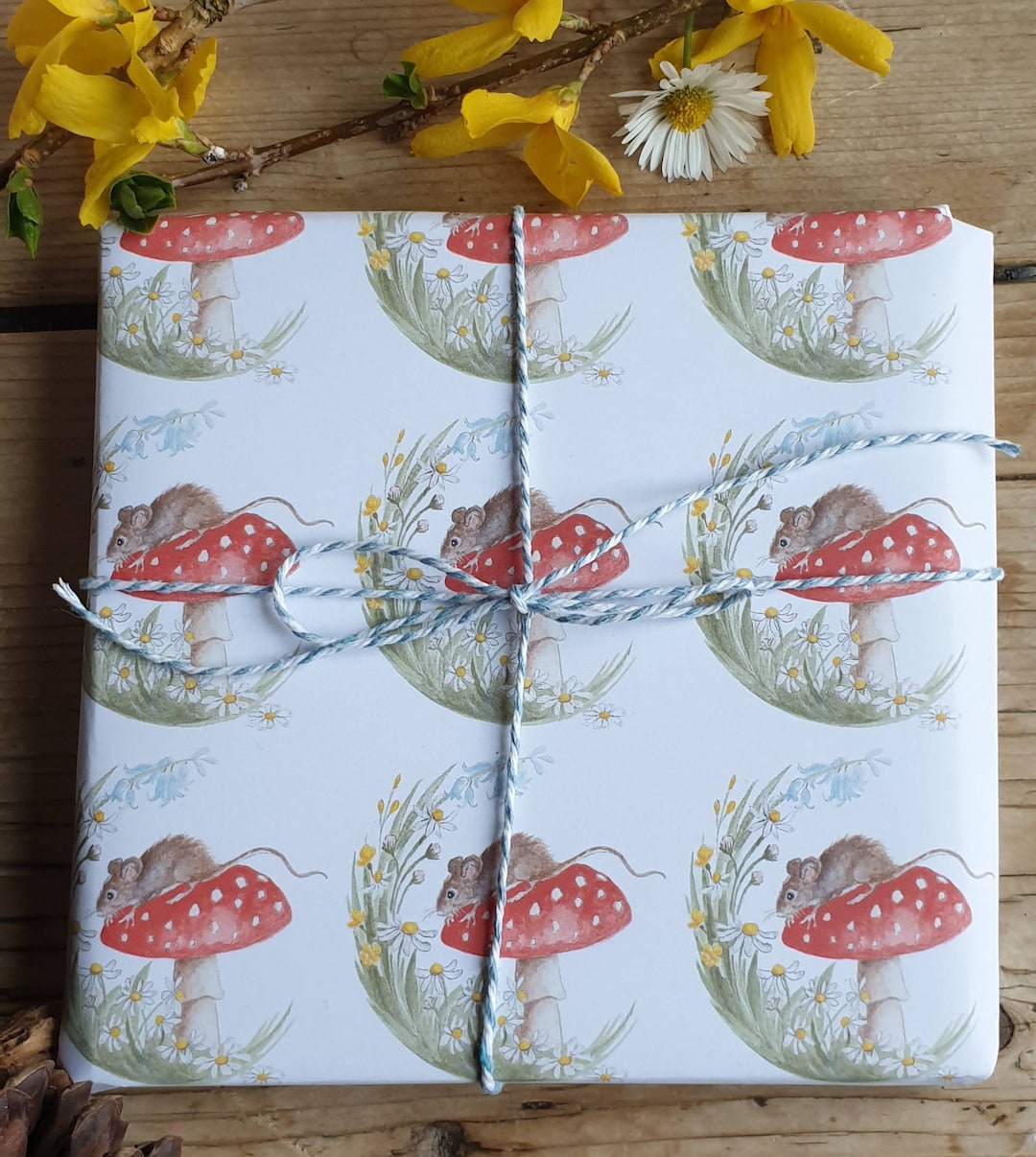Mouse Wrapping Paper. Mouse With Mushroom. Fly Agaric. Mouse With Wild ...