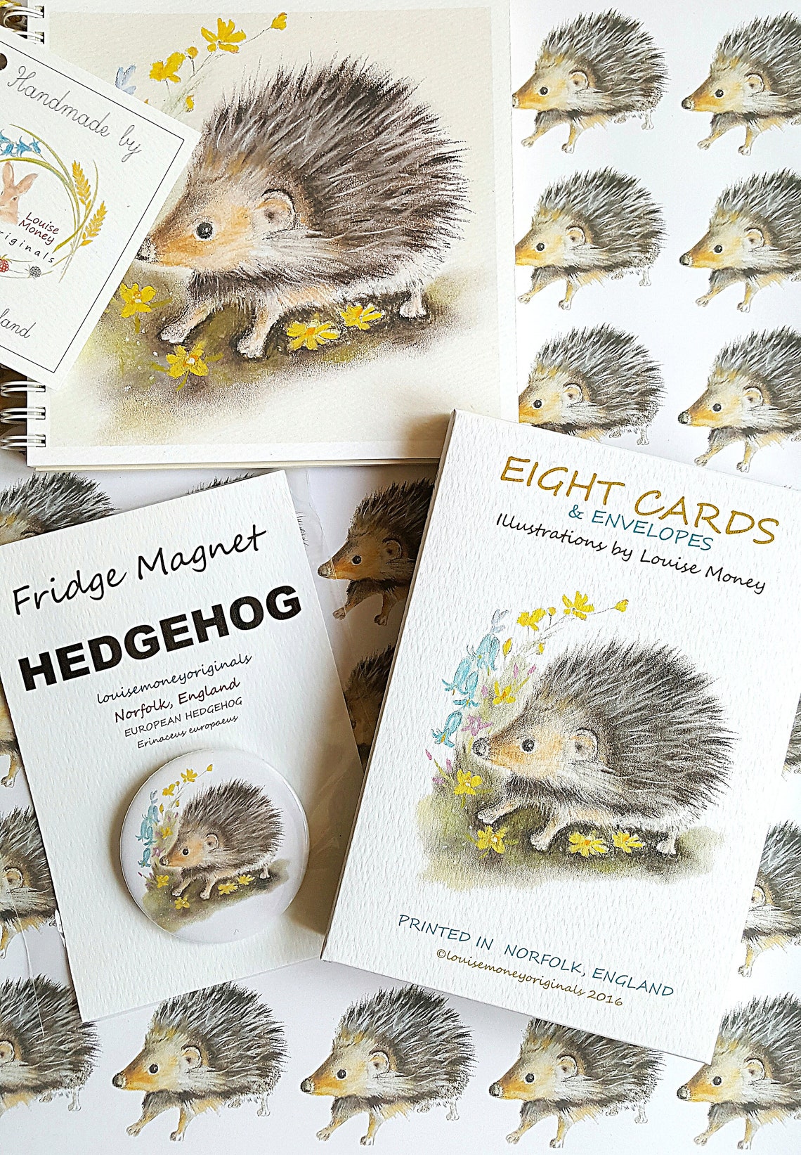 Hedgehog notecard pack. multi pack of cards. hedgehog gift. | Etsy