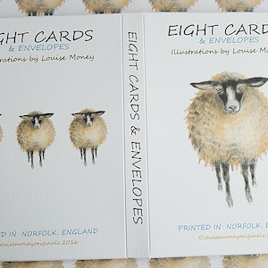 Sheep Notecards. Eight Cards and Envelopes With Sheep. Sheep Gift ...