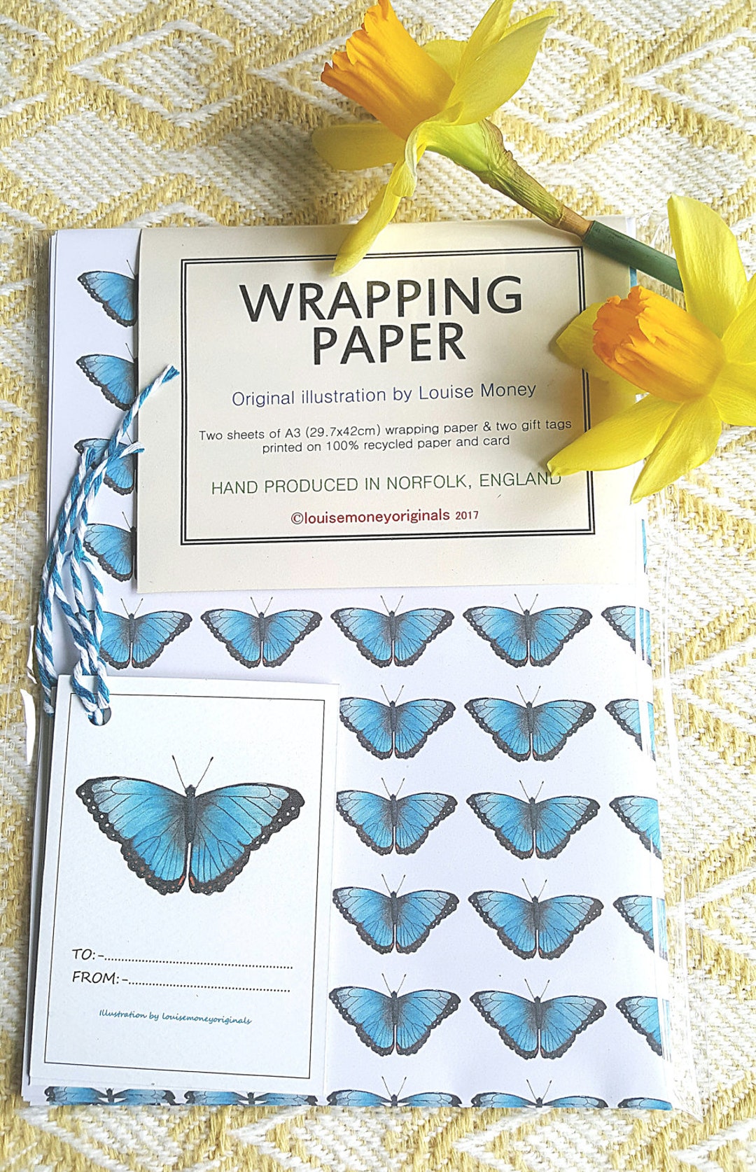 Butterfly Wrapping Paper. Blue Butterfly Paper. Paper With Butterflies ...